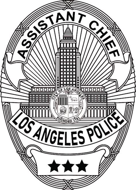 Lapd Assistant Chief Badge Laser Engraving File Eps Svg Dxf Jpeg