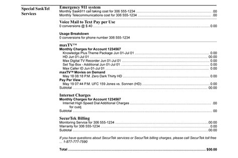 Understanding Your Sasktel Bill Or Ebill Support Sasktel