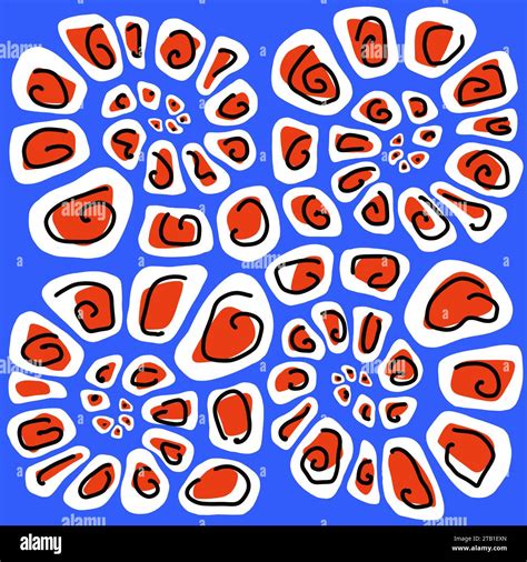 A Simple Ammonite Style Design On A Blue Background A Simple Modern Fossil Pattern Quirky