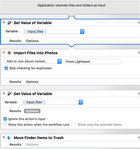Macos Why Is Automator Breaking Link Between Actions Ask Different