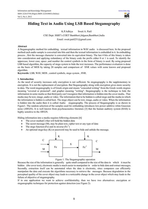Hiding Text In Audio Using Lsb Based Steganography Pdf