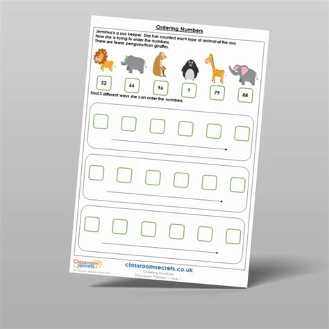 Year 1 Ordering Numbers Discussion Problem Resource Classroom Secrets
