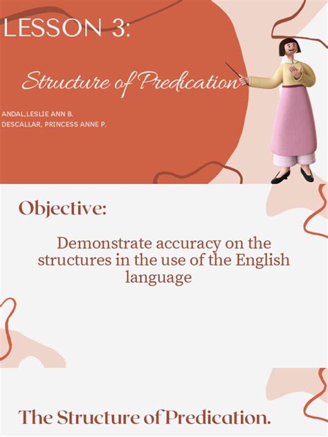 Eed 111 Lesson 3 Structure Of Predication Pdf Verb Subject Grammar