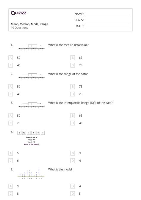 50 Mode Worksheets For 10th Class On Quizizz Free And Printable