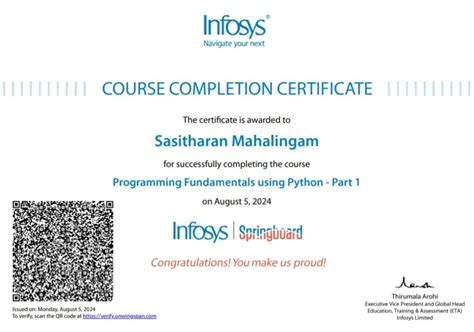 Infosysspringboard Python Learningjourney Infosys Sasitharan M