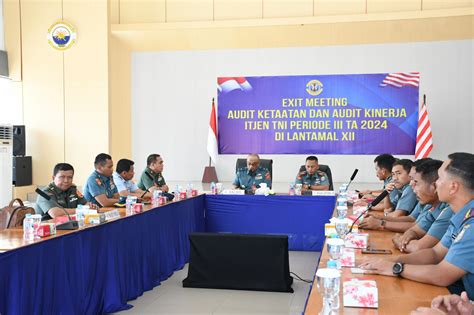 Exit Meeting Audit Ketaatan Dan Audit Kinerja Itjen TNI Periode III TA 2024 Di Lantamal XII