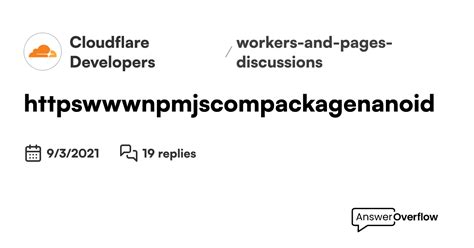 Packagenanoid Cloudflare Developers
