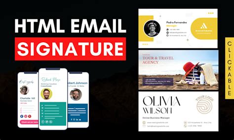 create clickable html email signature or gmail signature by akmmahdi