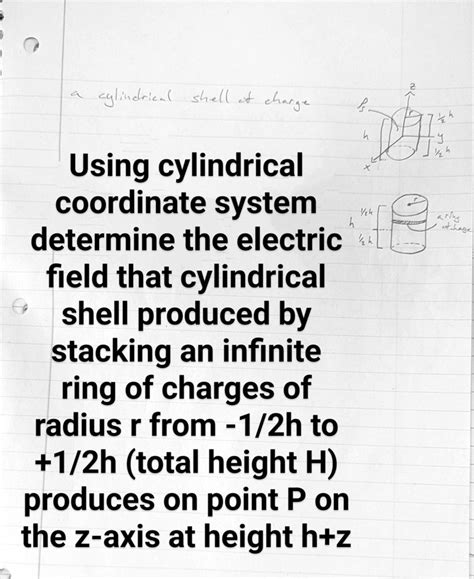 Solved Text Cylindrical Shell Of Charge Using The Cylindrical