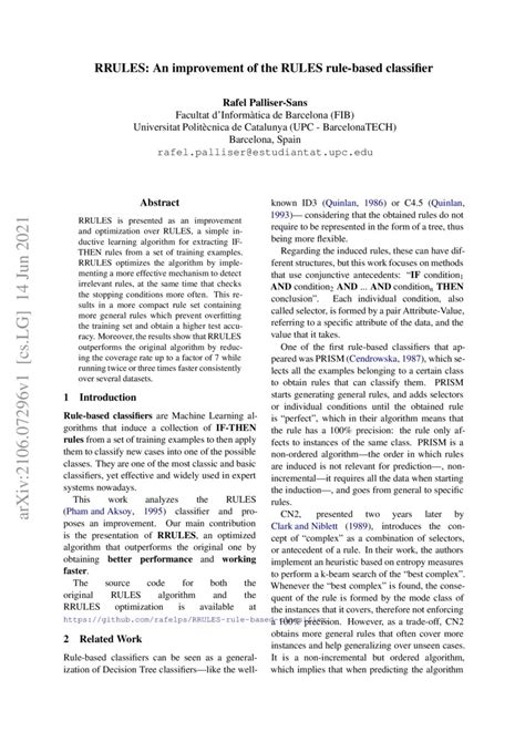 rrules an improvement of the rules rule based classifier deepai