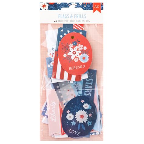 American Crafts Flags And Frills Ephemera Die Cuts 68 Pkg Gold Foil