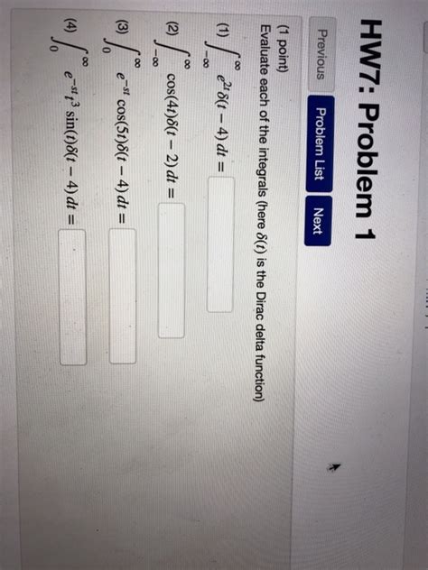 Solved Hw7 Problem1 Previous Problern List Next 1 Point