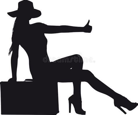 Girl With Suitcase Stock Vector Illustration Of Dress 100652572