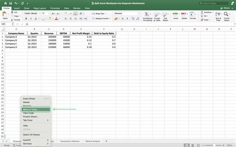 Split Excel Workbook Into Separate Worksheets Downloadable Template