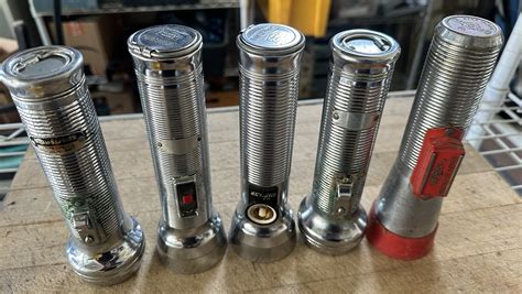 Vintage Eveready Energizer Rayovac Metal Chrome Flashlight Lot Of 5 Ebay
