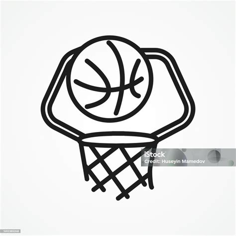 농구 라인 아이콘입니다 농구 바구니 웹 선형 아이콘에 공입니다 Championship에 대한 스톡 벡터 아트 및 기타 이미지 Championship 경기 스포츠 경쟁