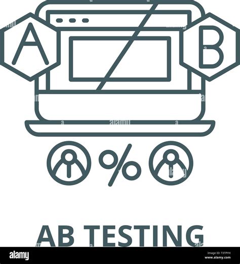 Ab Testing Line Icon Vector Ab Testing Outline Sign Concept Symbol Flat Illustration Stock