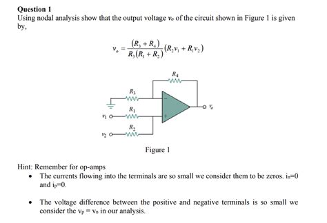 solved question 1 using nodal analysis show that the output