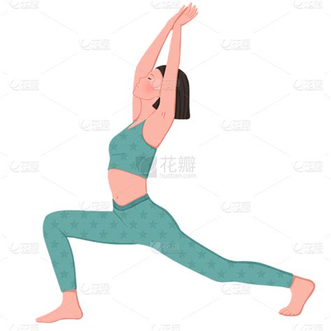 手绘 健身人物元素 瑜伽