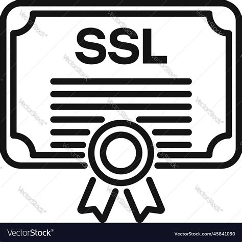 Ssl Certificate Diploma Icon Outline Web Vector Image