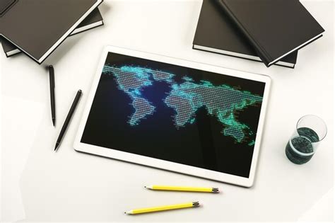 Premium Photo Abstract Creative World Map On Modern Digital Tablet