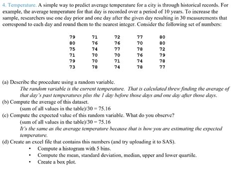 Solved Temperature A Simple Way To Predict Average