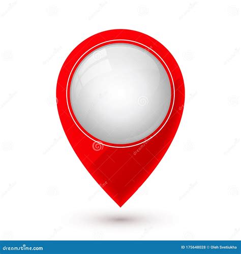 Map Pointer Icon In Flat Style With Shaddow Navigator Symbol Isolated On White Background Stock