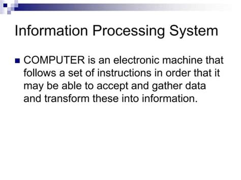 Information Processing System Presentation Ppt