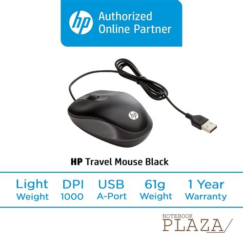 Hp Usb Travel Mouse Wired G1k28aa Black Shopee Malaysia