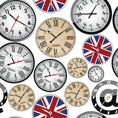 Clock Seamless Pattern On White Vector Art At Vecteezy