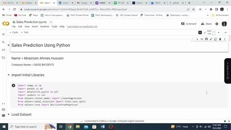 Moazzam Ahmed Hussain On Linkedin Oasisinfobyte Internship Datascience