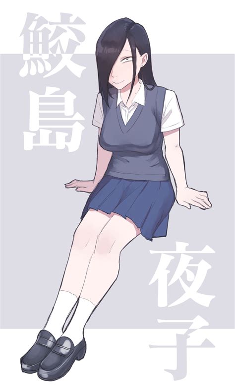 Safebooru 1girl Absurdres Black Hair Breasts Buck Teeth Character