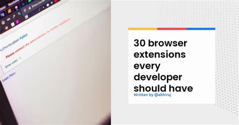 30 Browser Extensions Every Developer Should Have Devdojo