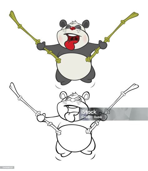 당신이 디자인 및 컴퓨터 게임에 대 한 귀여운 만화 캐릭터 팬더의 벡터 일러스트 레이 션 색칠 하기 책 개요 세트 곰에 대한 스톡 벡터 아트 및 기타 이미지 Istock