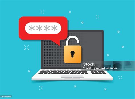 Laptop With Account Login Icon In Flat Style Password Form Page Vector Illustration On Isolated