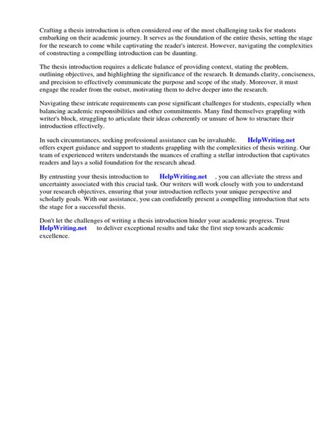 Guidelines In Writing Thesis Introduction Download Free Pdf Essays