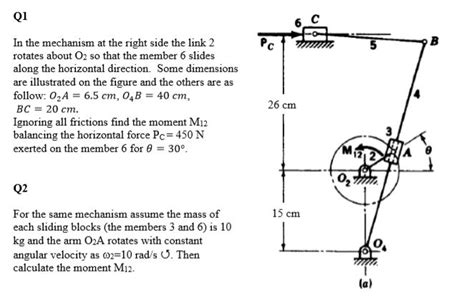 Q1 In The Mechanism At The Right Side The Link 2 Chegg Com