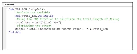 Vba Len Function Javatpoint