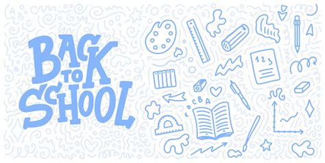 학교 문자 따옴표와 낙서 배경에 다시 오신 것을 환영합니다 판매 태그용 템플릿입니다 손으로 그린 배지 교육 개념입니다 타이포