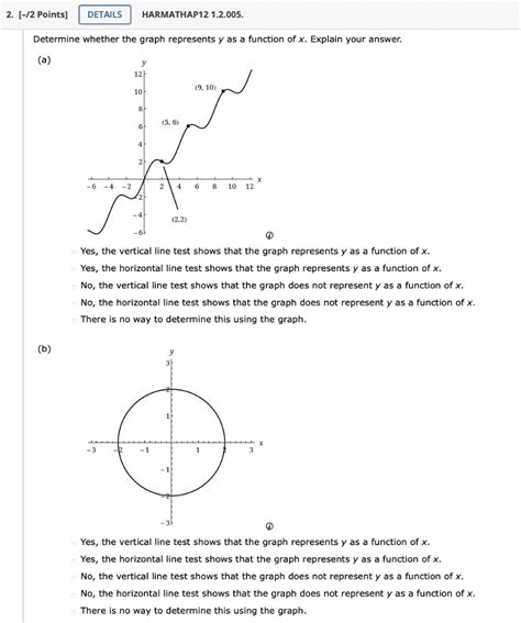solved determine whether the graph represents y as a