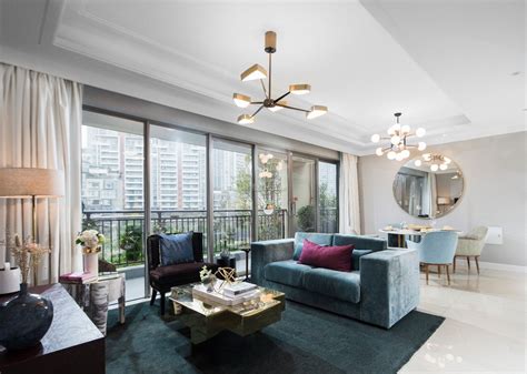 苏州佳兆业和光雅院美式风格117平米设计方案 现代客厅装饰效果图 装信通网