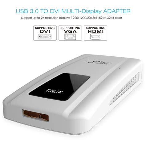 USB To DVI HDMI VGA Video Graphics Adapter For Multiple Monitors Up To X CE FCC