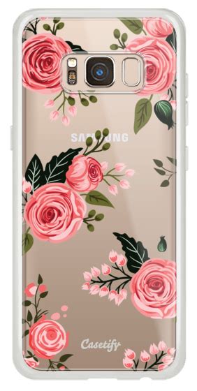 Casetify Galaxy S8 Classic Snap Case Pink Floral Flowers And Roses