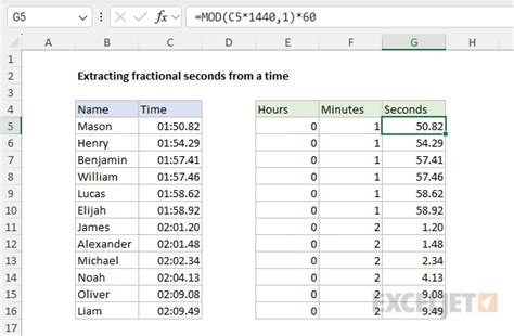 Time In Hundredths Of A Second Excel Formula Exceljet