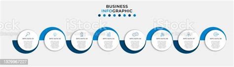 벡터 인포그래픽 디자인 일러스트 비즈니스 템플릿아이콘과 8가지 옵션 또는 단계 프로세스 다이어그램 프레젠테이션 워크플로 레이아웃 배너 플로우 차트 정보 그래프에 사용할 수