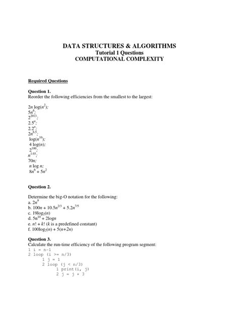 Computational Complexity Analyzing Time Complexity And Developing