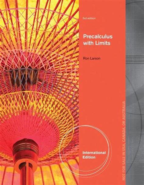 Precalculus With Limits International Edition By Ron Larson English Paperback 297 23