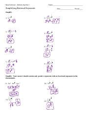 Copy Of 5 HW Simplifying Rational Exponents With Variables Pdf Kuta Software Infinite