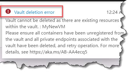 Recovery Services Vault Cannot Be Deleted Azure Lessons