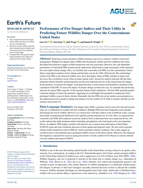Pdf Performance Of Fire Danger Indices And Their Utility In Predicting Future Wildfire Danger